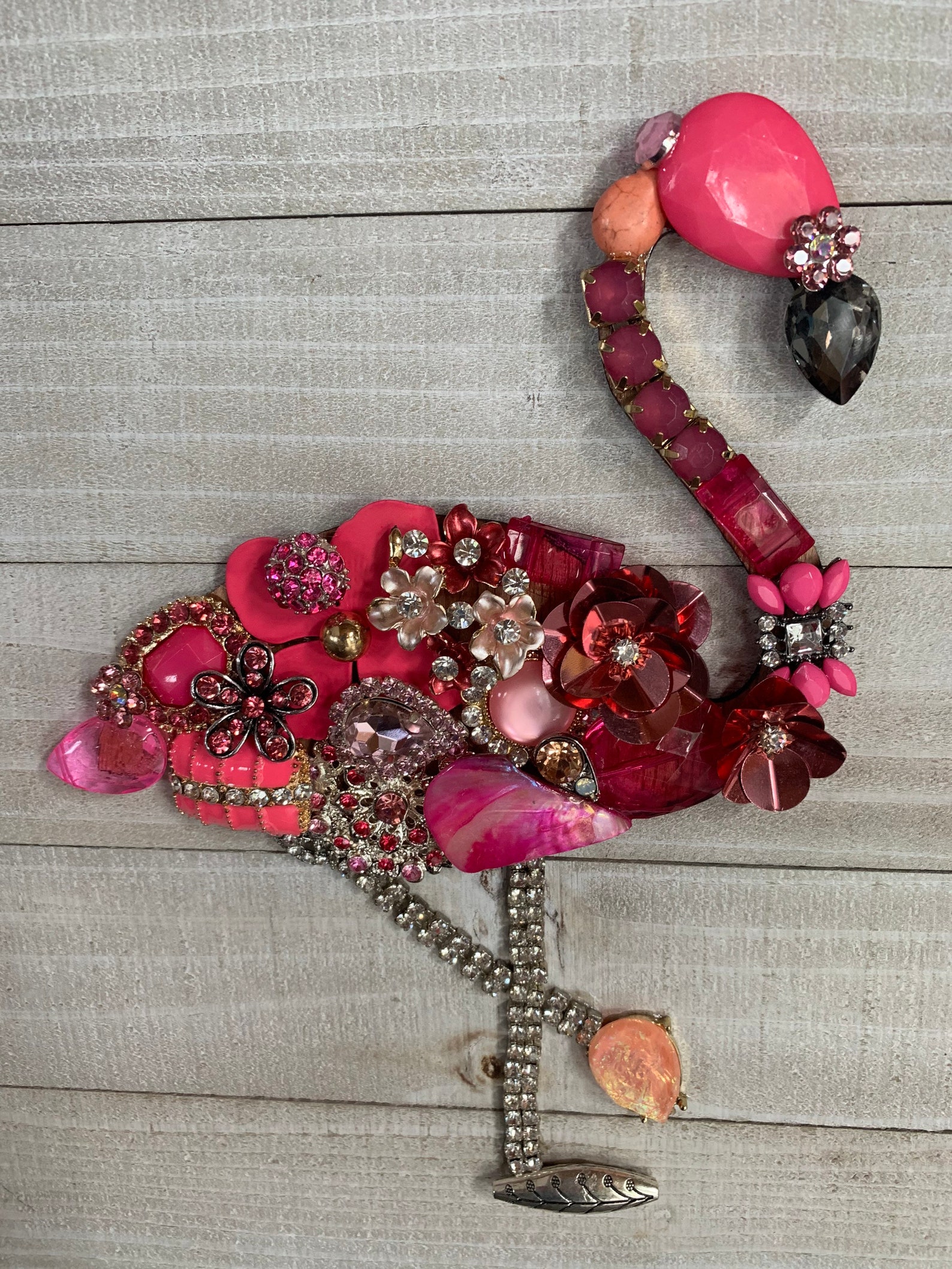 10x10 Flamingo Pallet Jewlery Art **READ DESCRIPTION** - Etsy