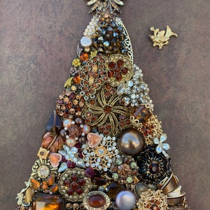 4x6 Framed Christmas Tree Jewelry Art **READ DESCRIPTION** - Etsy