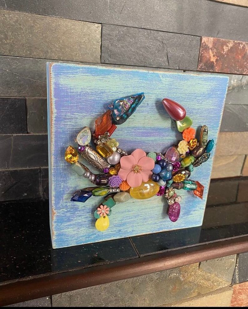 6x6 Wooden Crab Upcycled Jewelry Art Pallet - Etsy