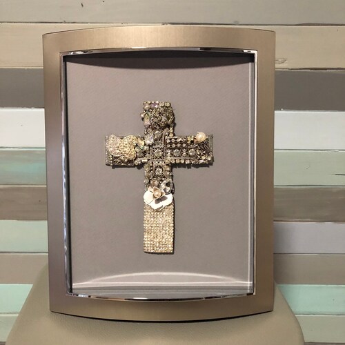 5x7 Framed Jewelry Cross Jewelry Art - Etsy