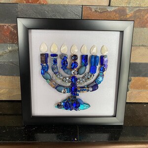 Upcycled Jewelry Art Menorah: Handmade Framed Art - Etsy