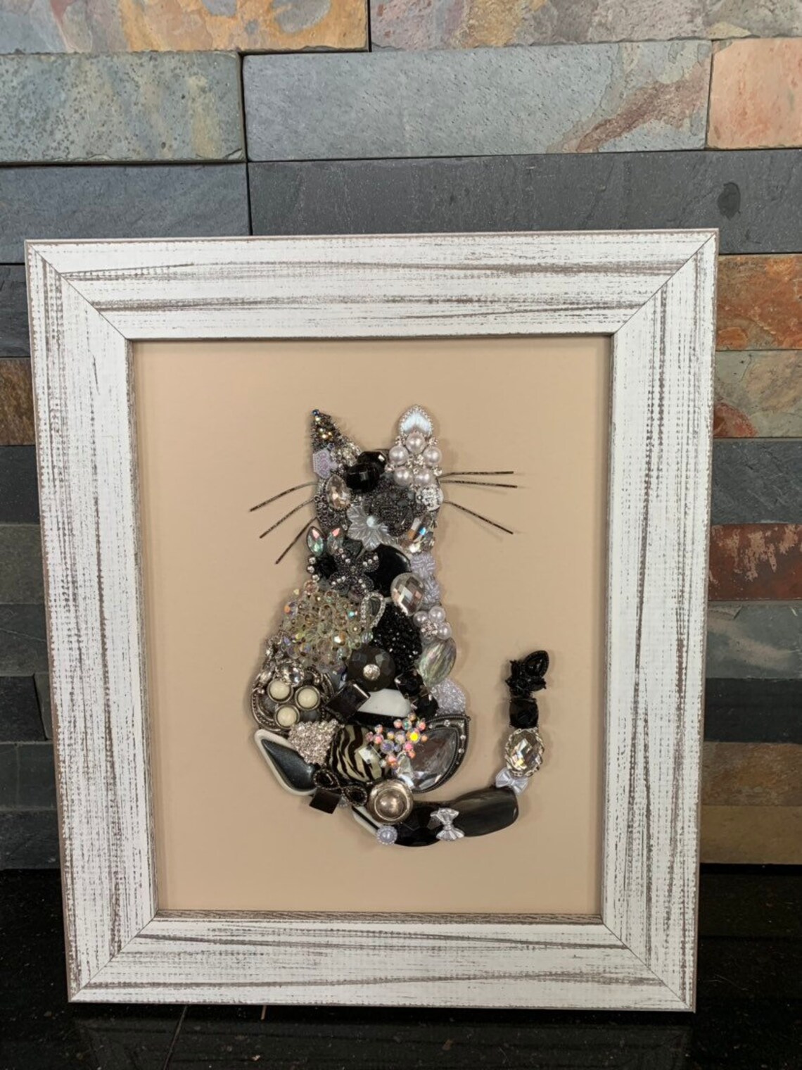 8x10 Framed Sliver Cat **READ DESCRIPTION** - Etsy