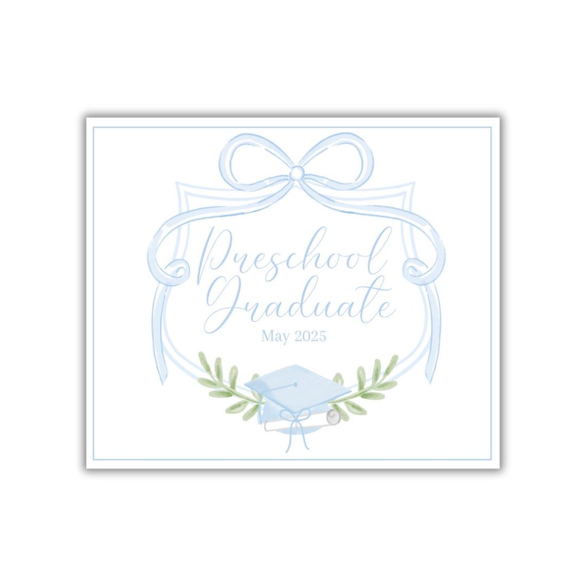 Watercolor Preppy Graduation Preschool Sign Floral Last Day of School ...