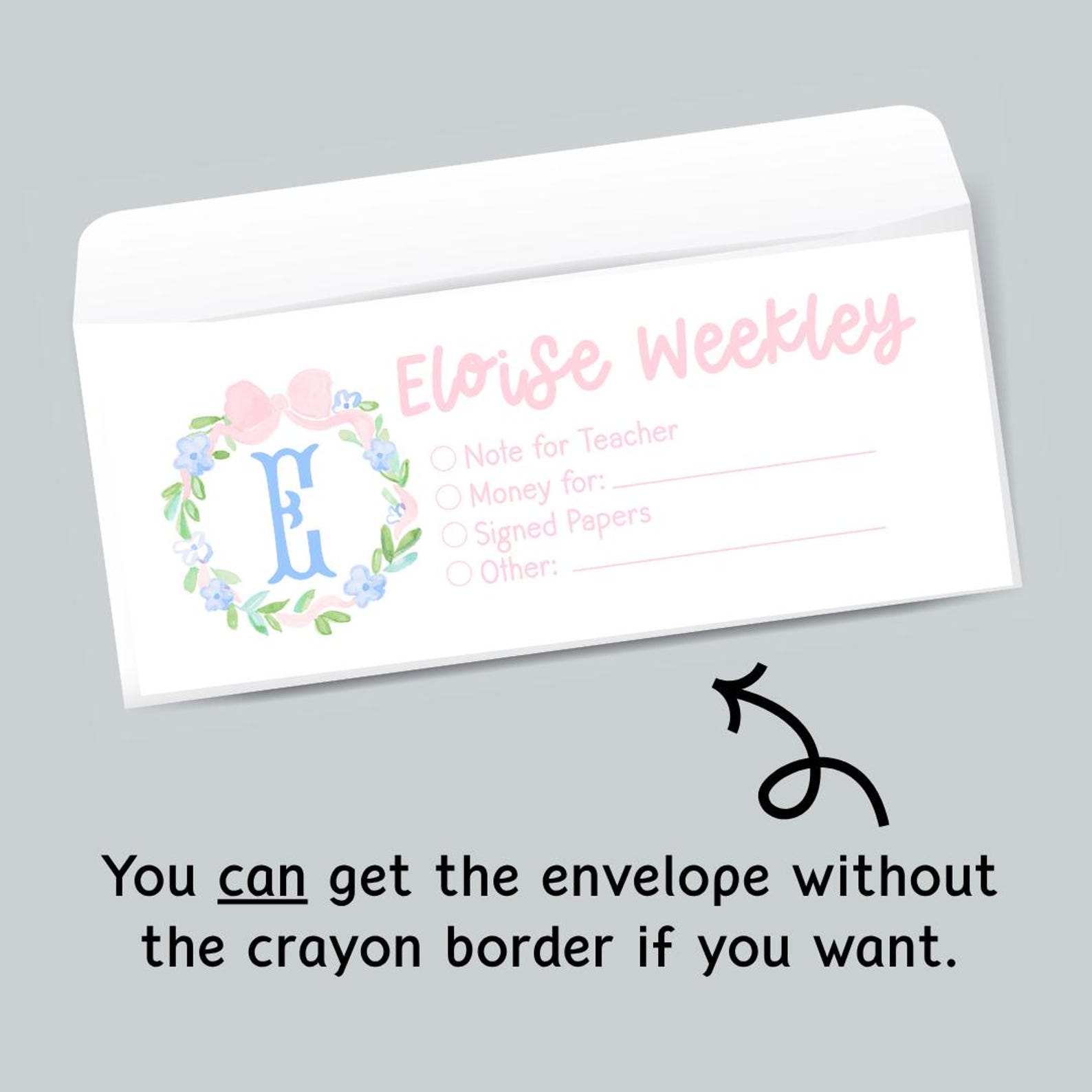 Personalized School Money Envelopes Watercolor Money for Trip "choose ...