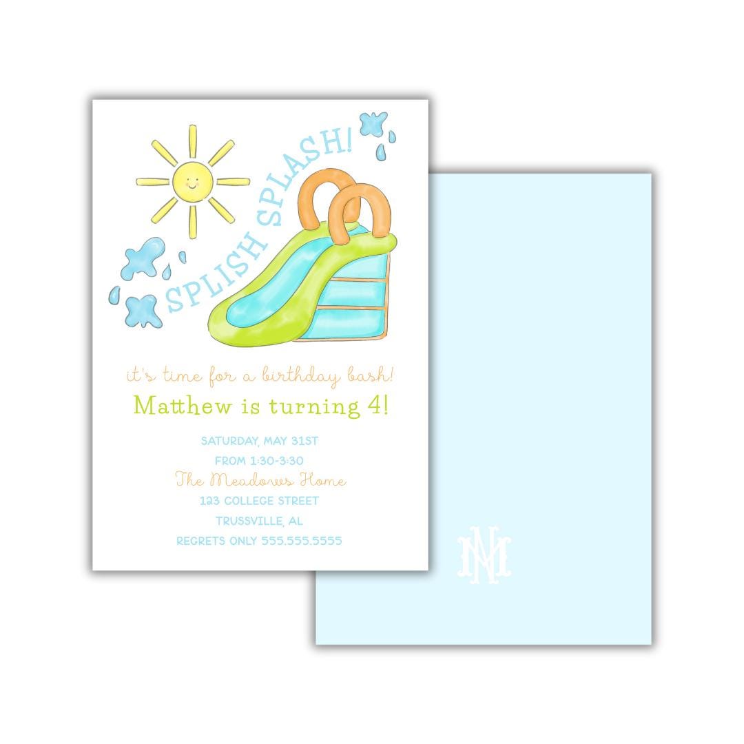 Personalized Water Slide Birthday Inflatable Water Slide Theme ...