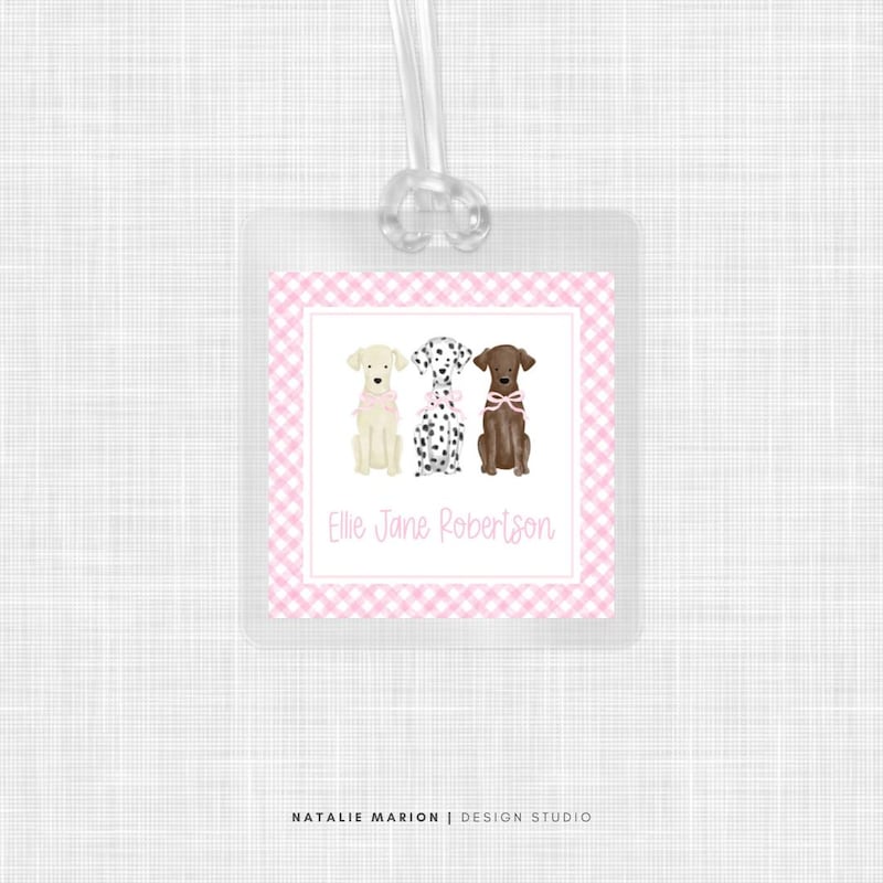 Baby Bag Tag With Dogs - Etsy
