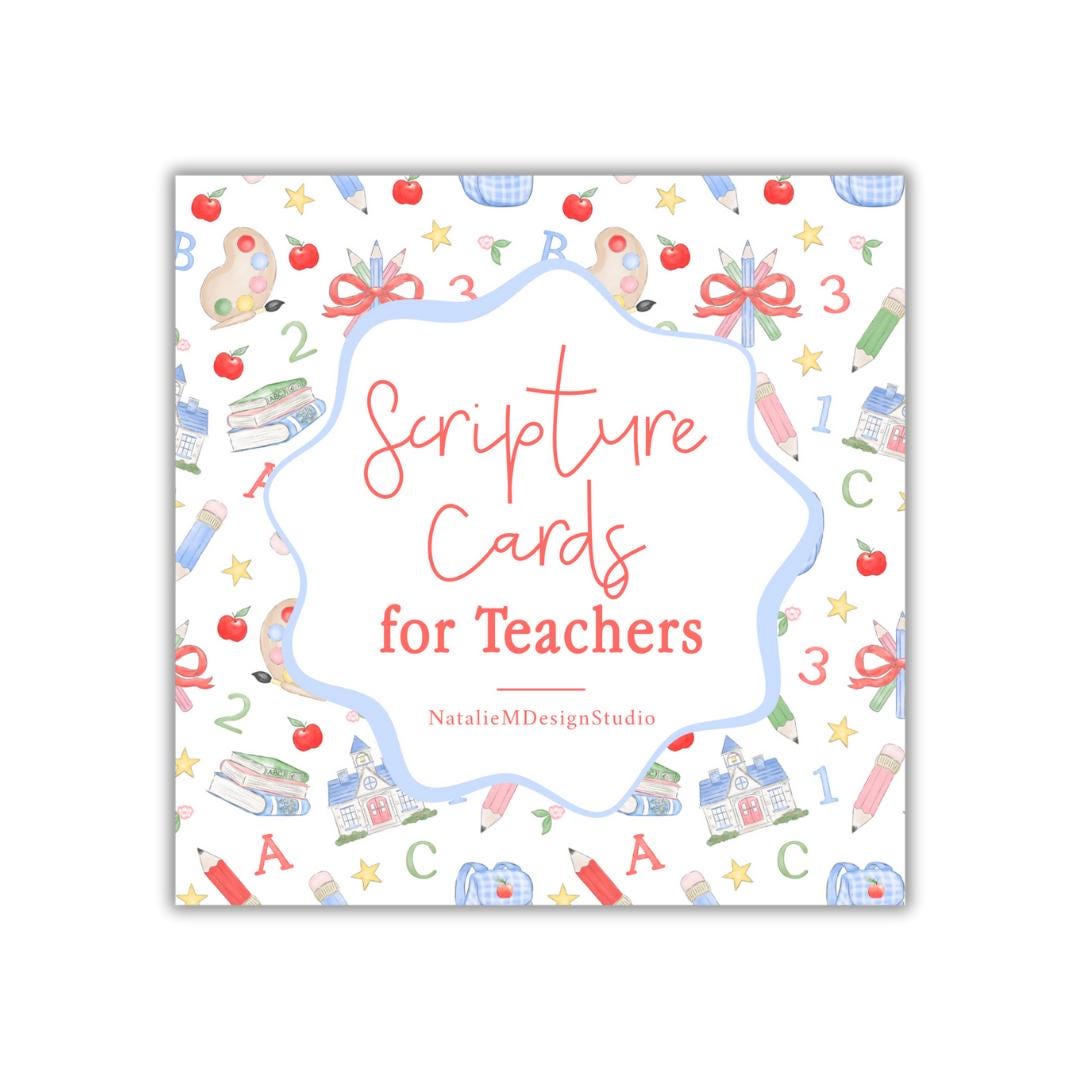 Scripture Cards for Teachers Set of 12 Cards With Acrylic Stand Teacher ...