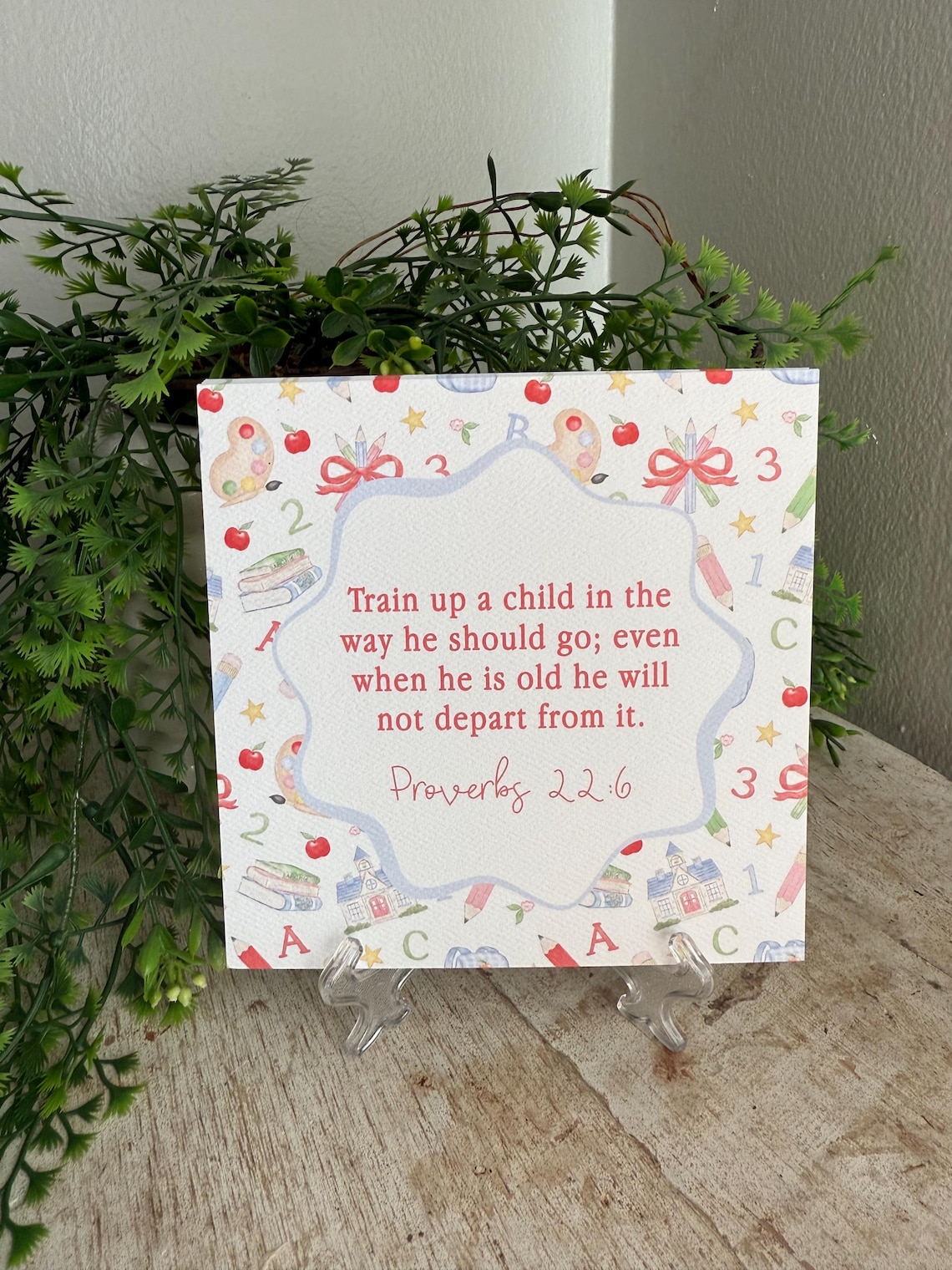 Scripture Cards for Teachers Set of 12 Cards With Acrylic Stand Teacher ...