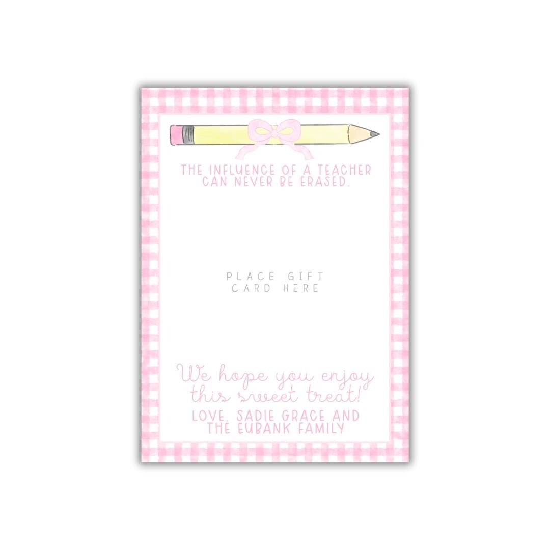 Personalized Teacher Appreciation Gift Card Holder Blue Watercolor ...