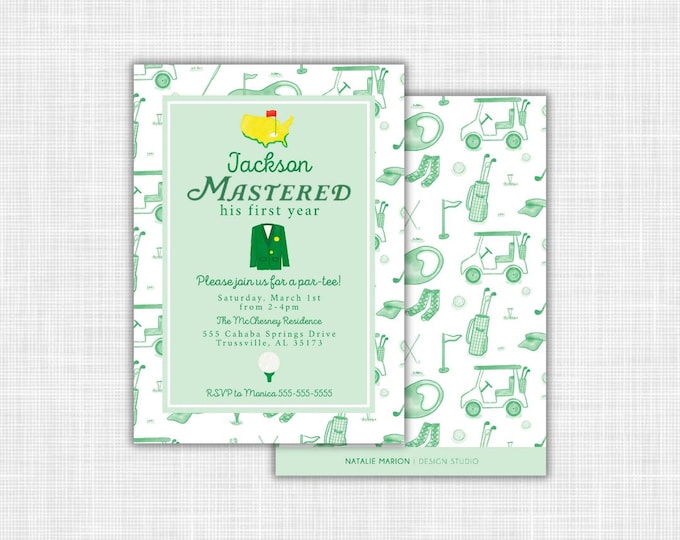 Masters Party Invitation, Masters Viewing Party Masters Printable ...