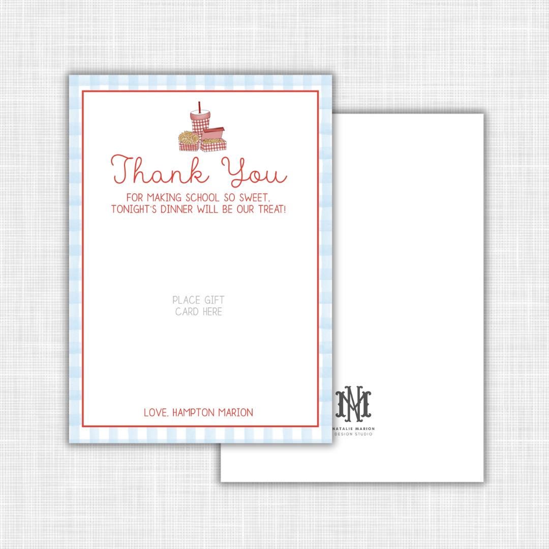 Personalized Teacher Appreciation Gift Card Holder Chicken Nuggets ...