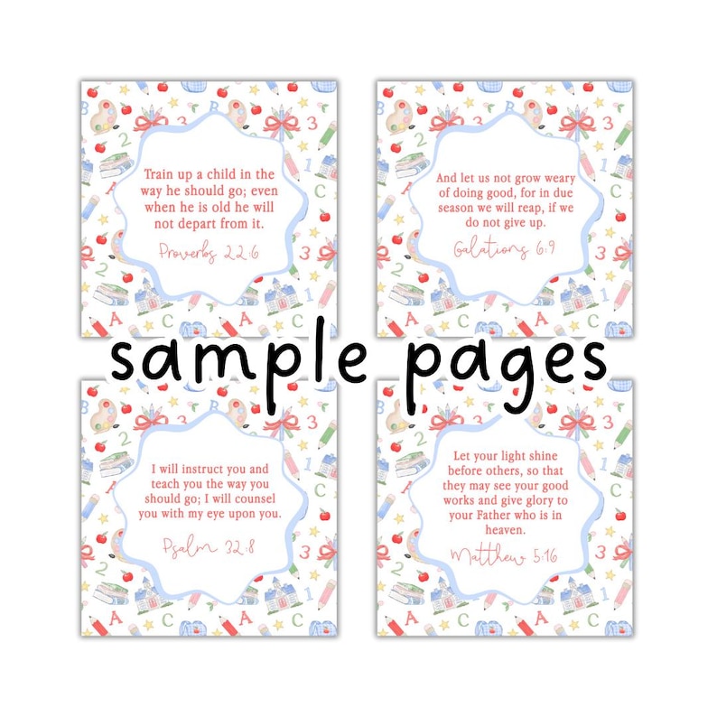 Scripture Cards for Teachers Set of 12 Cards With Acrylic Stand Teacher ...