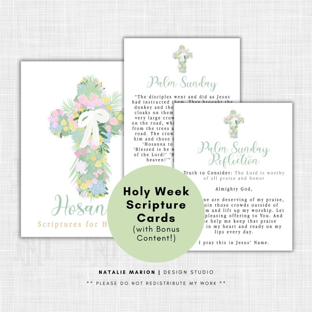 Easter Holy Week Scripture Reflection Cards for Kids Teens Teenagers ...