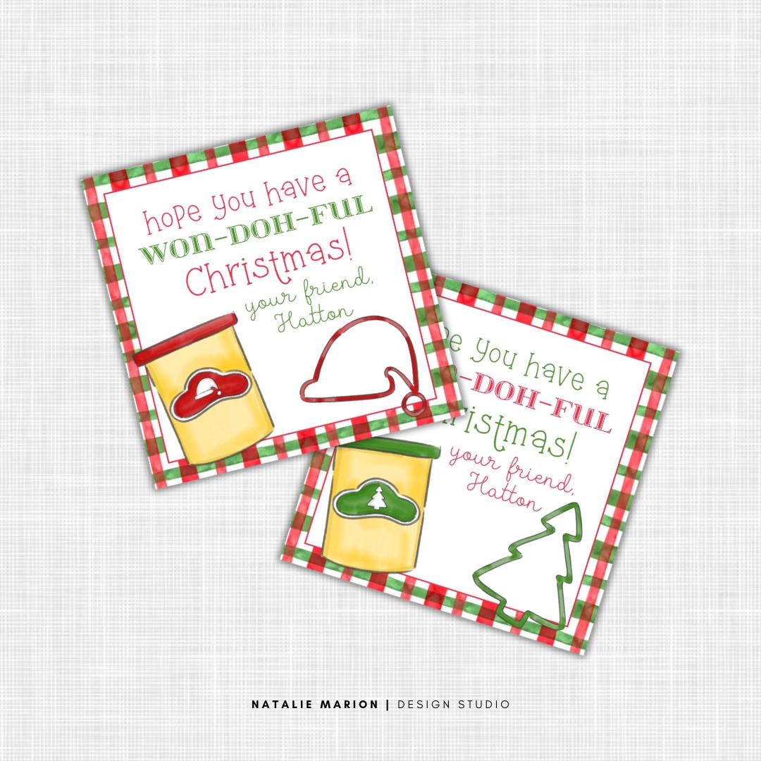 Personalized Printable Christmas Play Dough Classroom Favor Gift Tags ...