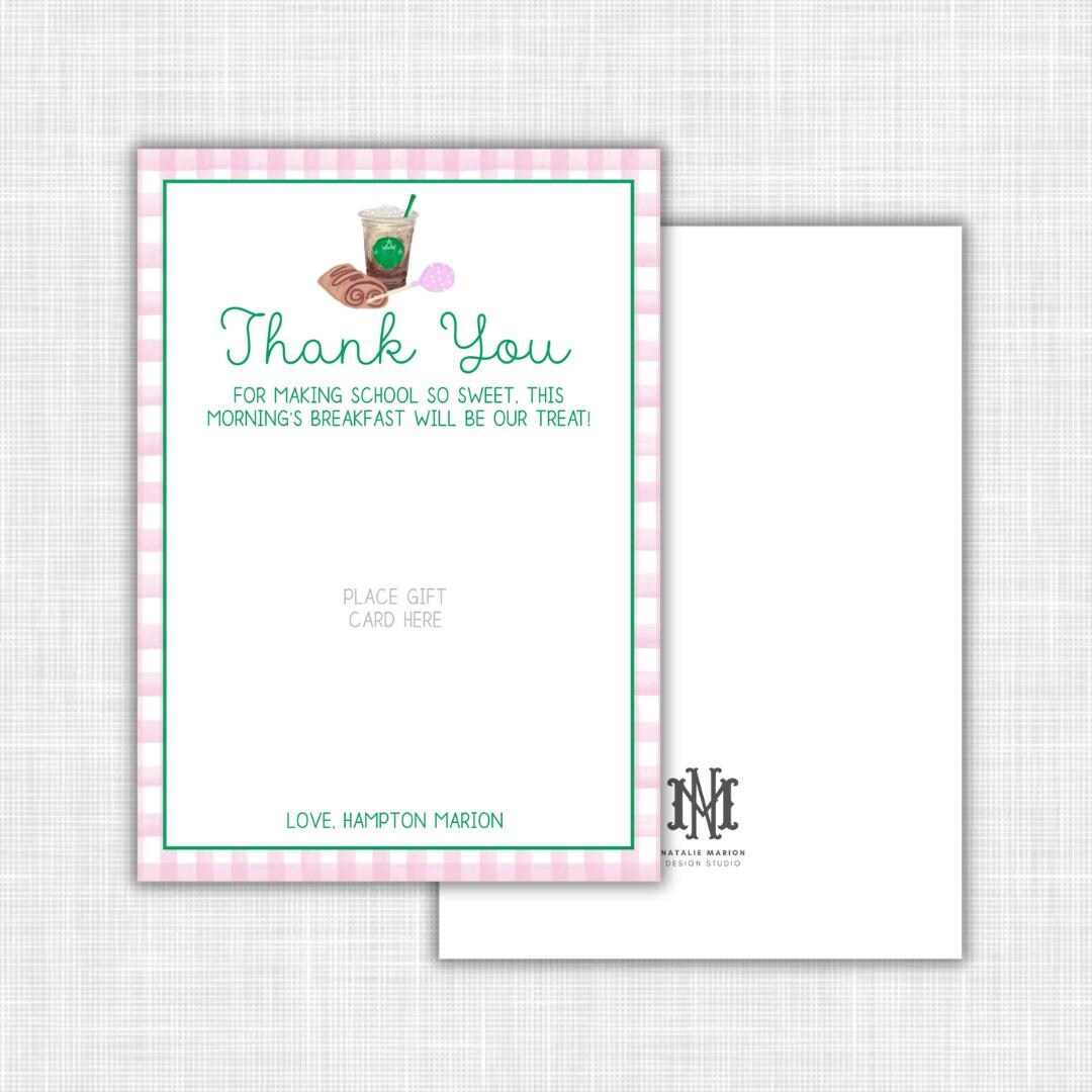 Personalized Teacher Appreciation Gift Card Holder Coffee Watercolor ...