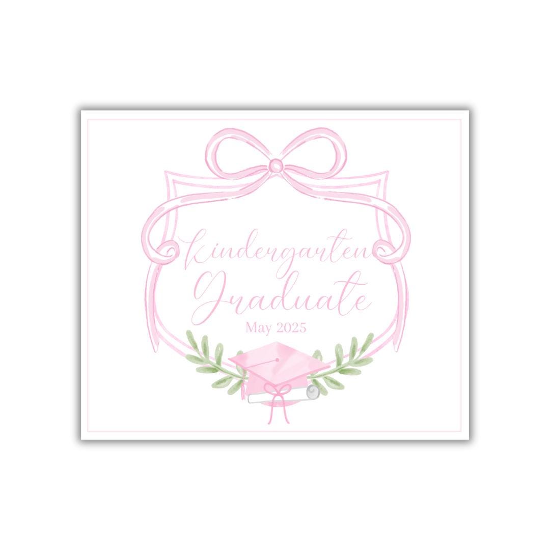 Watercolor Preppy Graduation Kindergarten Sign Floral Last Day of ...