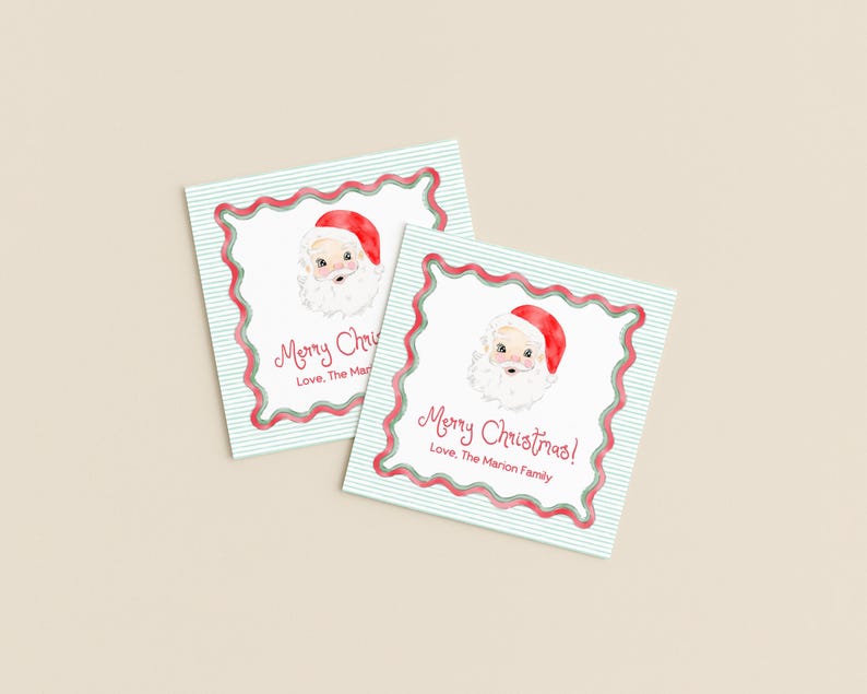 Personalized Printable Christmas Teacher Christmas Santa Classroom Gift ...