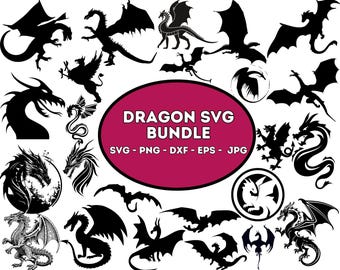 Dragon Svg Bundle, Dragon Svg, Dragon Cut File, Dragons Head, Dragon ...