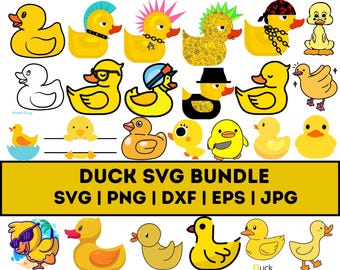Duck Svg Bundle, Rubber Ducky Svg, Rubber Duck Svg, Duck Clipart, Duck ...
