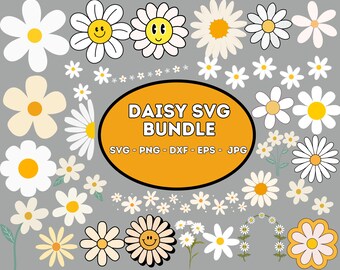 Daisy Svg, Daisy Svg Bundle, Daisy Flower Svg, Daisy Silhouette, Daisy ...