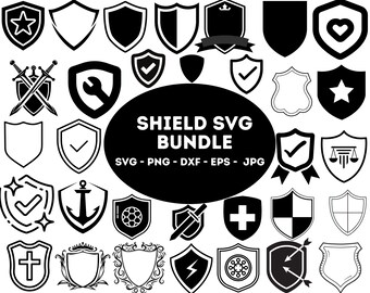 Shield SVG Bundle, Shield PNG Bundle, Shield Clipart, Shield SVG Cut ...