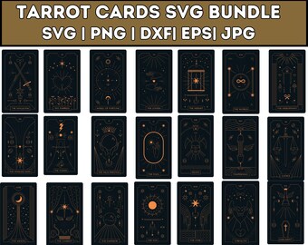 Tarot Cards Svg, Witch Tarot Svg, Major Arcana Svg, Celestial Tarot Svg ...