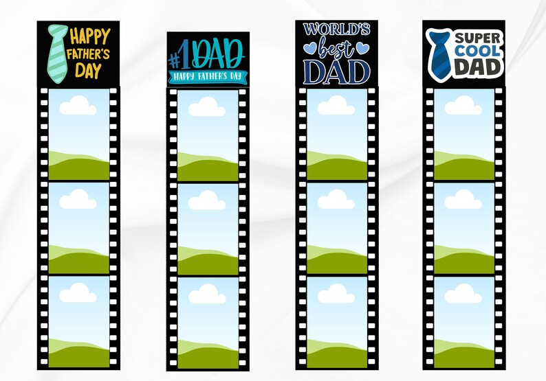 20 Father's Day Photo Strip Template, DIY Booth Photo Strip, Canva ...