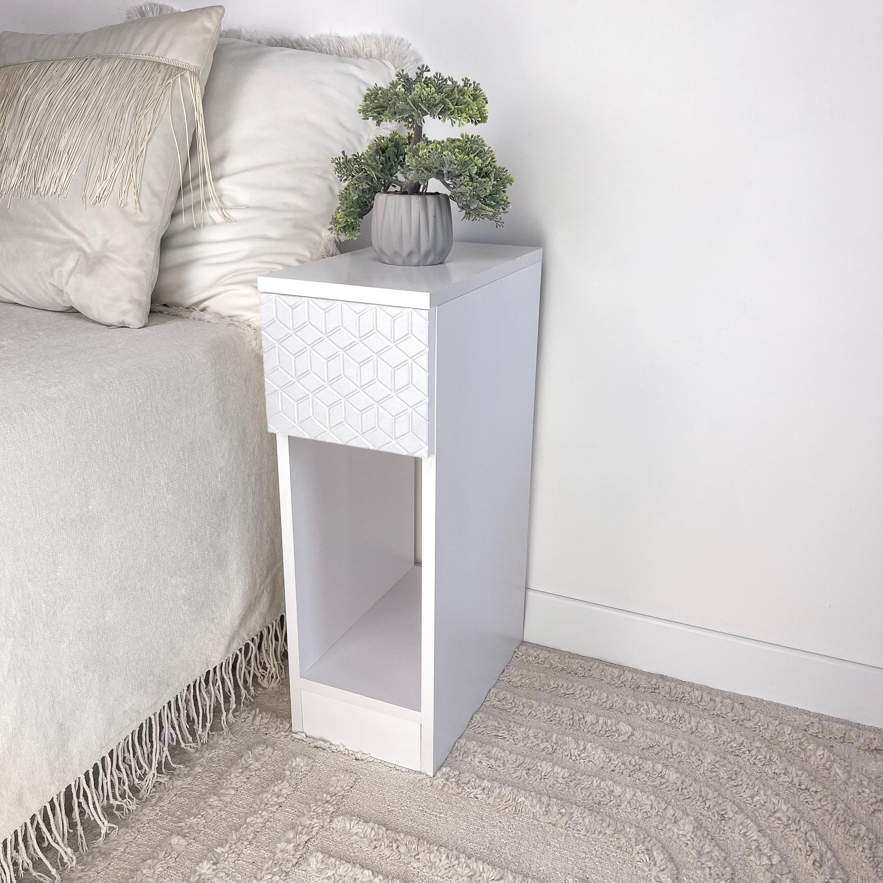 Set of 2 Nightstands Side Tables With Drawers Pair Small Dressers Tiny ...