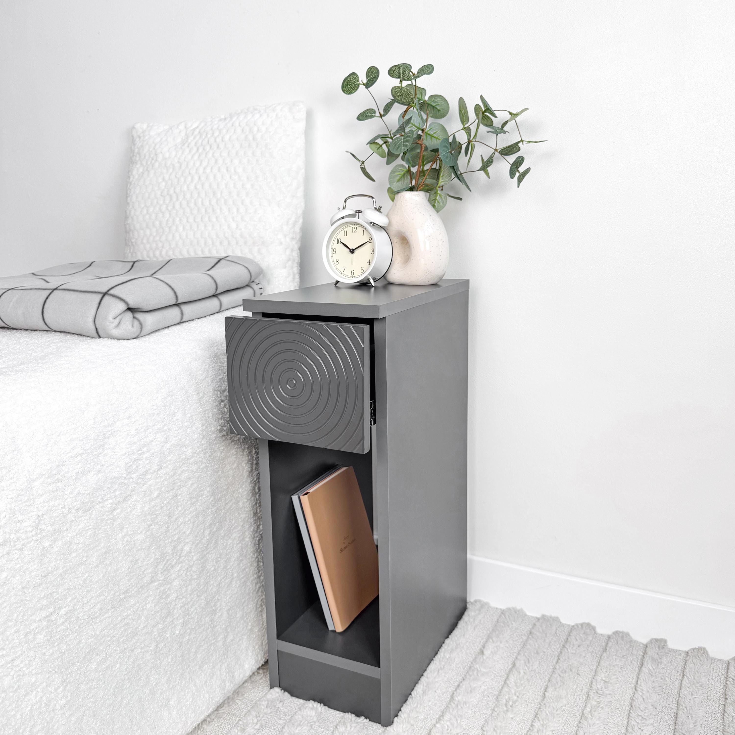 Narrow Bedside Table: Modern Minimalist Nightstand, Small Space ...