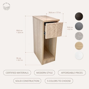 Narrow Bedside Table With Drawer, Small Nightstand Organizer - Etsy