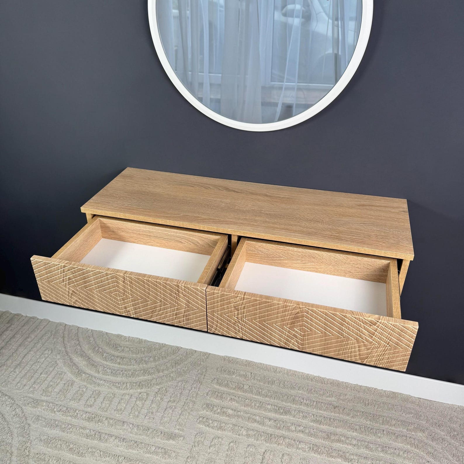 Thin Dressing Table, Narrow Console Table, Wall Mounted Desk, Floating ...