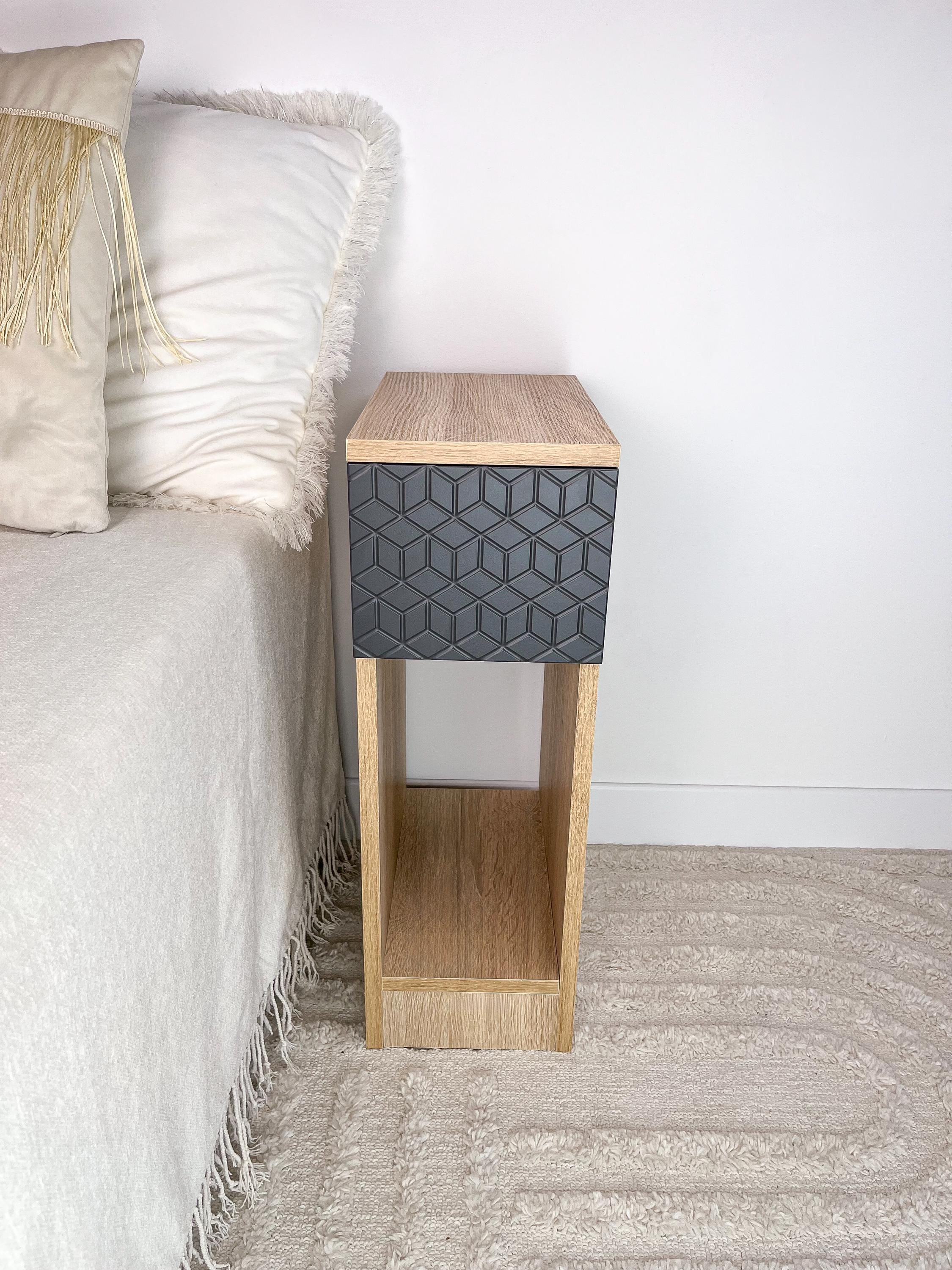 Narrow Bedside Table With Drawer, Small Nightstand Organizer - Etsy