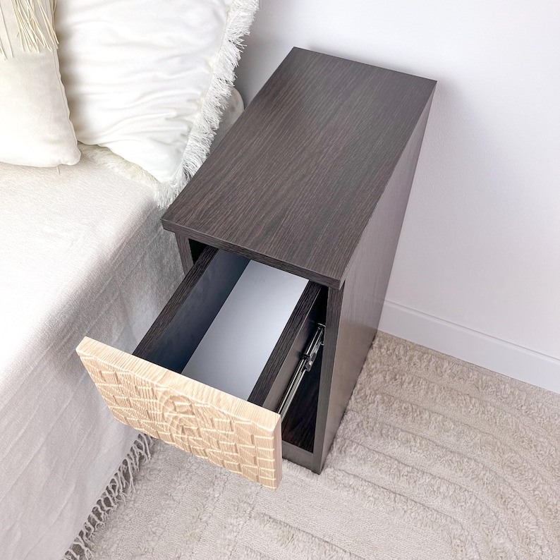 Set of 2 Nightstands Side Tables With Drawers Pair Small Dressers Tiny ...