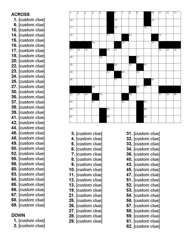 Custom Crossword Puzzles / Personalized Crosswords / Puzzle Gifts ...