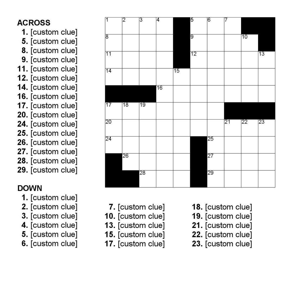 Custom Crossword Puzzles / Personalized Crosswords / Puzzle Gifts ...
