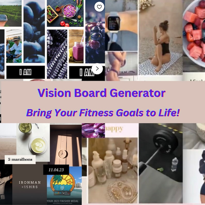 Personalized Fitness Vision Board - Etsy