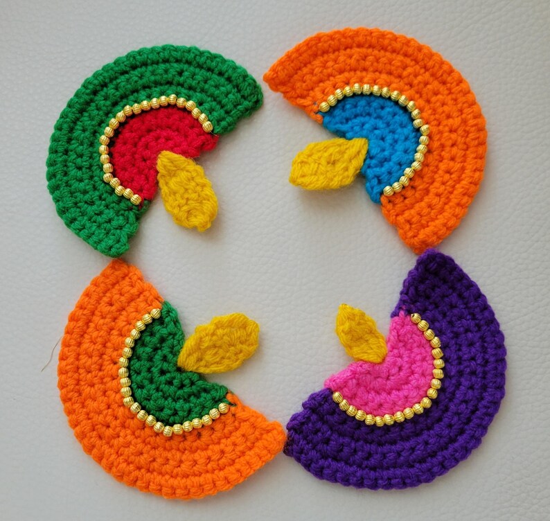 Colorful Handmade Crochet Diya Diwali Festival of Lights Important ...