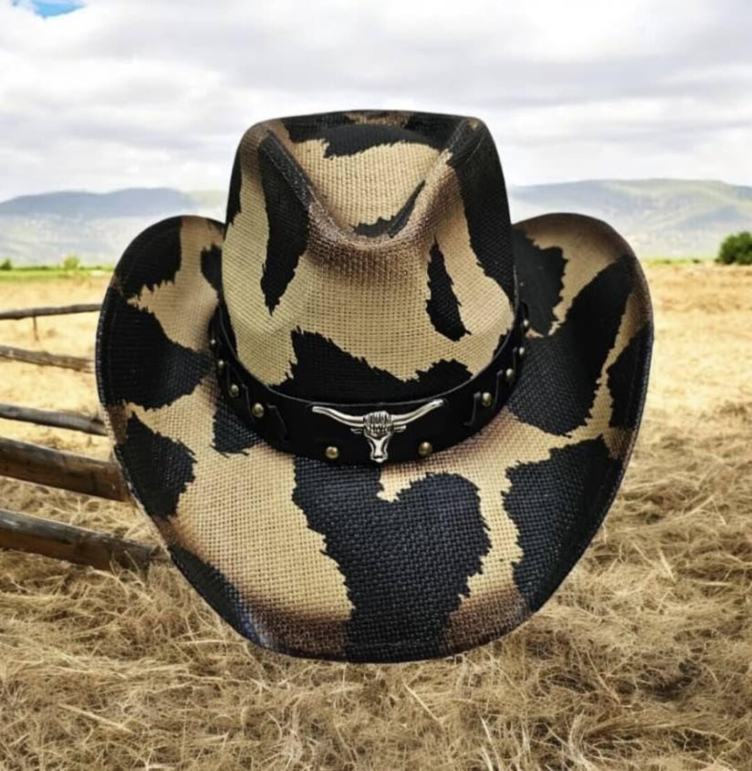 Animal Print Cowboy Hat, Cow Print Hat, Unisex Hat, Country Hat, Cowboy ...