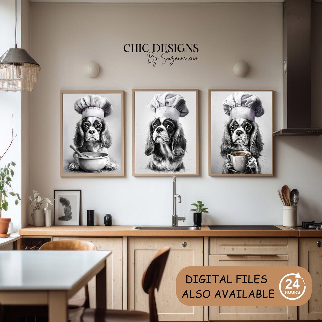 Custom Pet Portraits, Dog Cafe, Custom Kitchen Dog Wall Art, Funny Pet ...