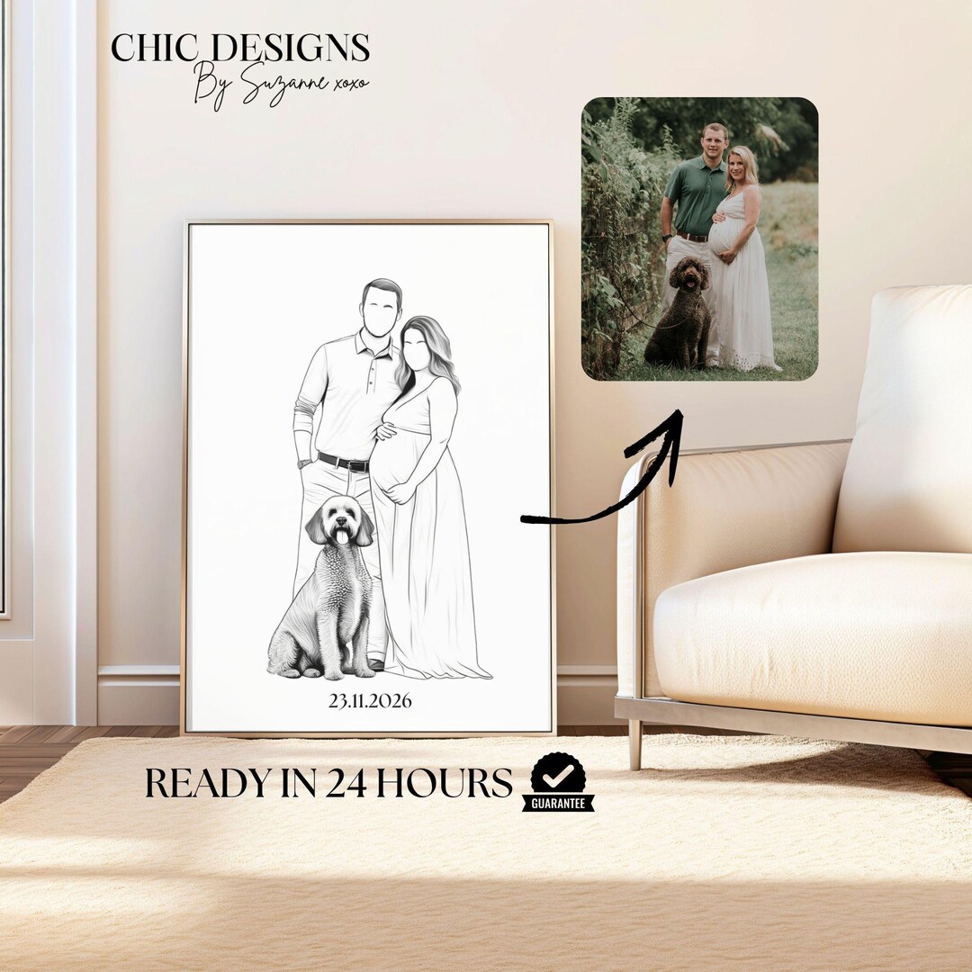 Faceless Portrait, Custom Dog Drawing, Pet Memory Ideas ...