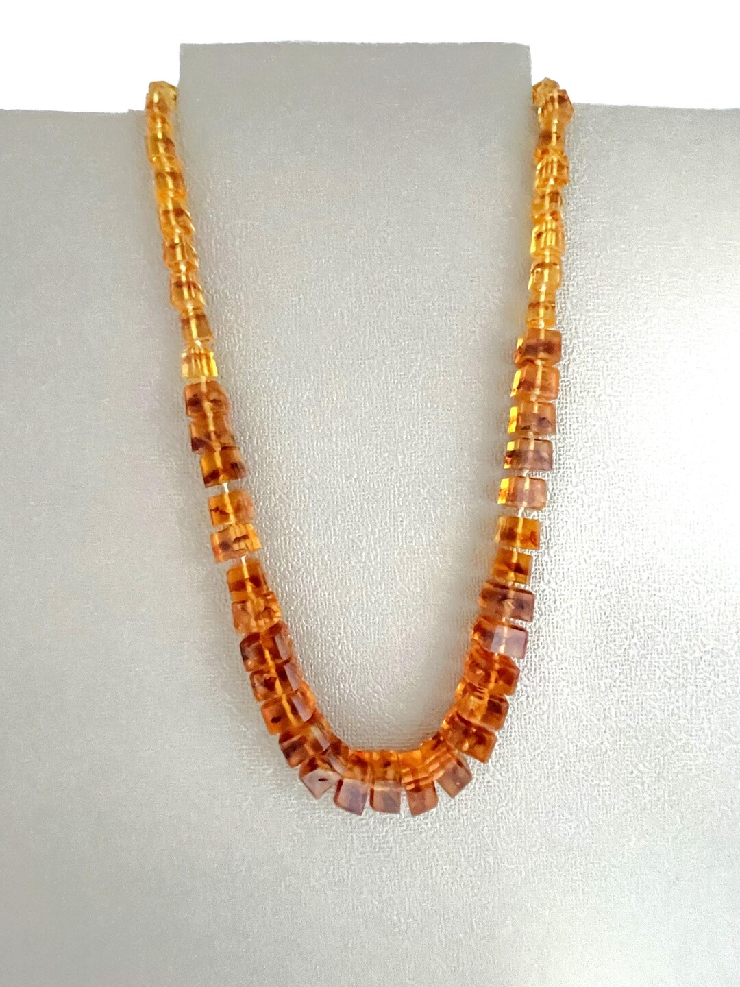 Vintage Long Chunky Lucite Amber Color Embedded Necklace - Etsy