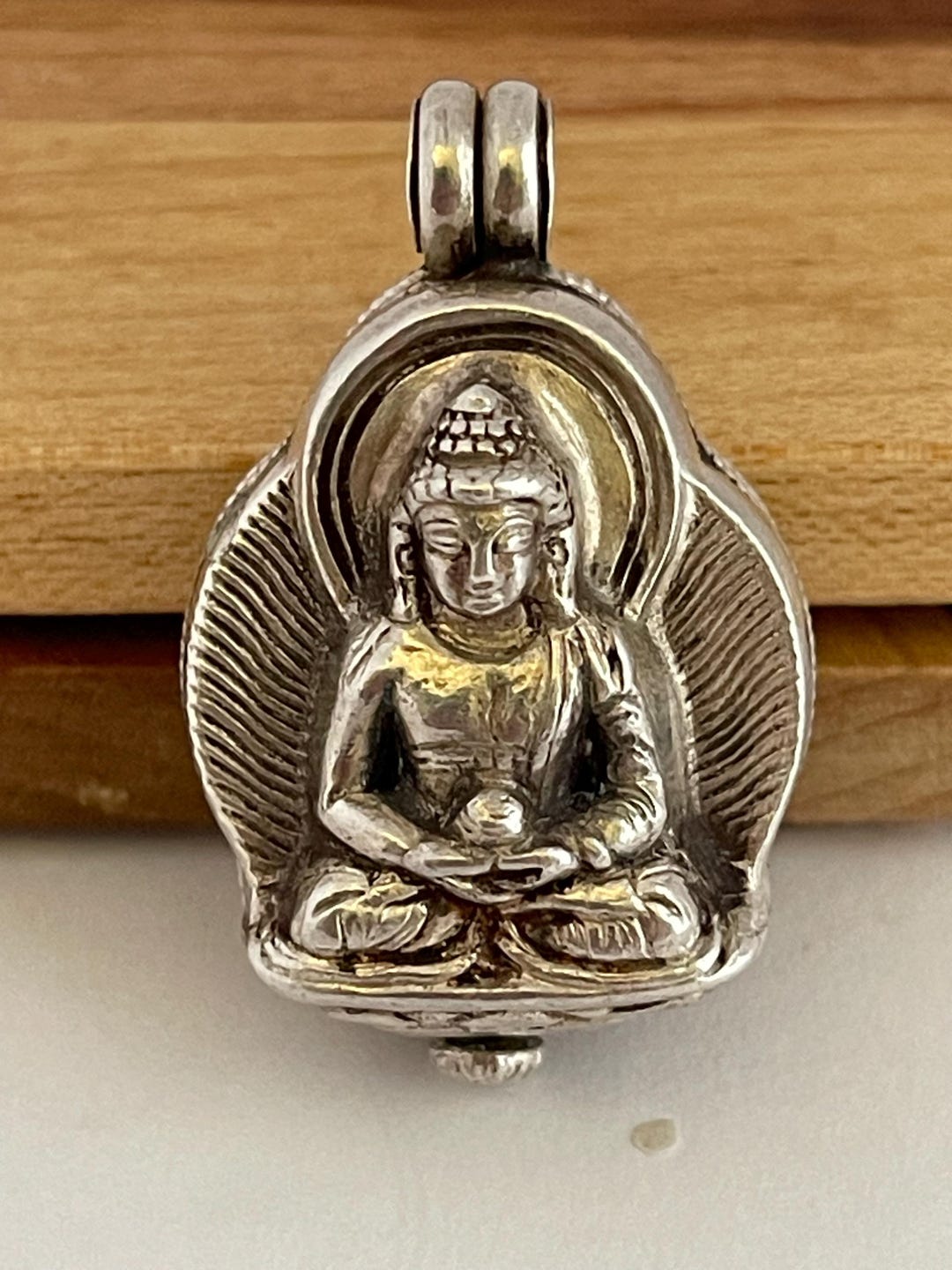 Vintage Sterling Silver Buddha Prayer Box Locket Pendant - Etsy