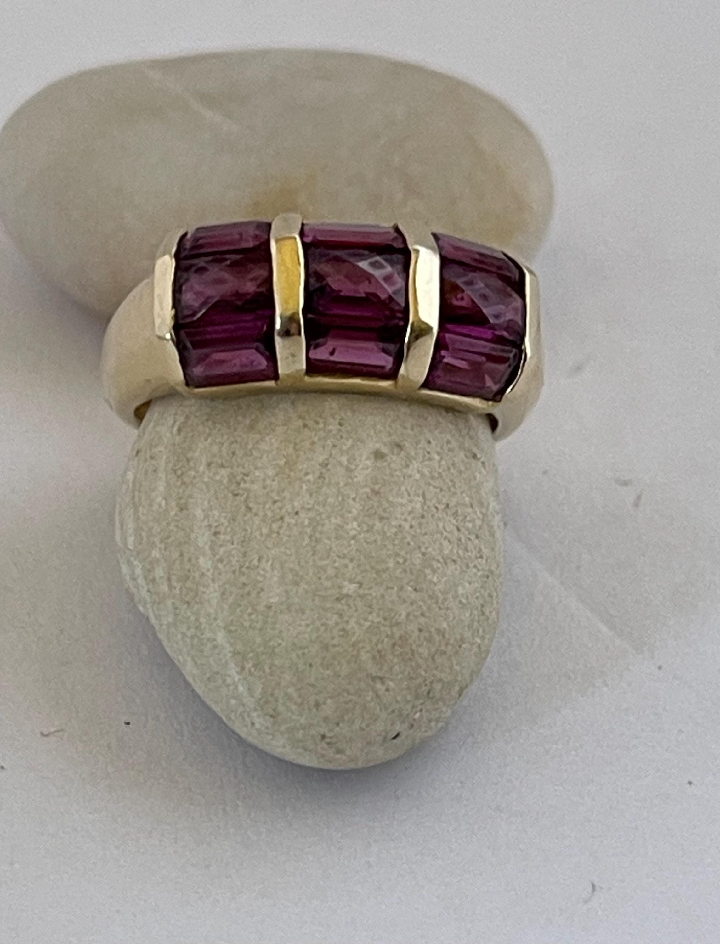 Vintage 10k Solid Yellow Gold Grape Garnet Ring - Etsy