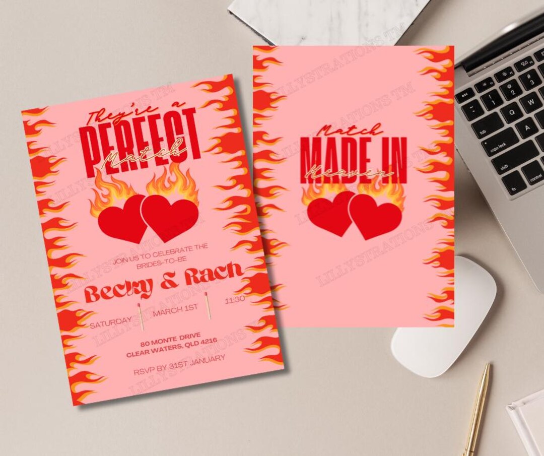 Hens Party Invitation, Perfect Match, Their a Perfect Match, Match Made ...