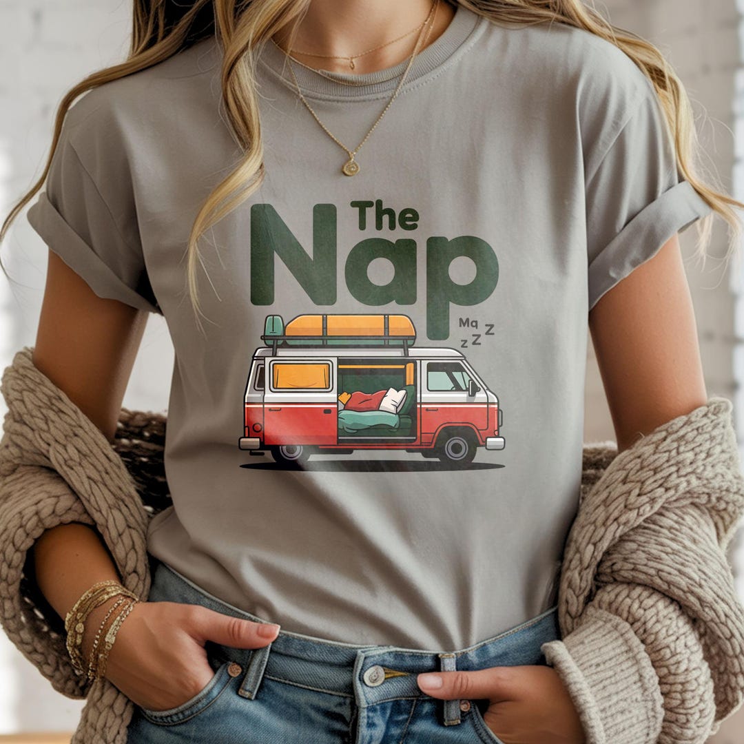 The Nap T-shirt, Camper Van Shirt, Sleeping Vanlife Tee, Cozy Nap Time ...