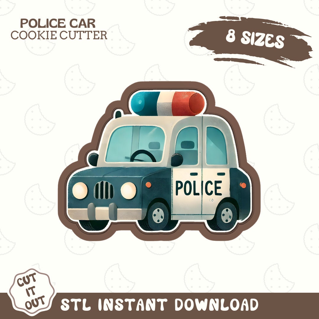 Police Car Cookie Cutter STL Digital Download - Etsy