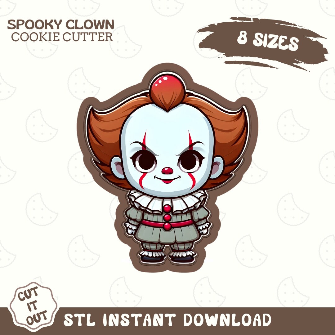 Horror Character Spooky Clown Cookie Cutter STL Digital Download - Etsy