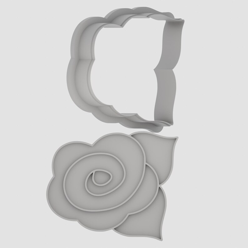 Rose Cookie Cutter and Stamp Set STL Digital Download Valentines Day - Etsy