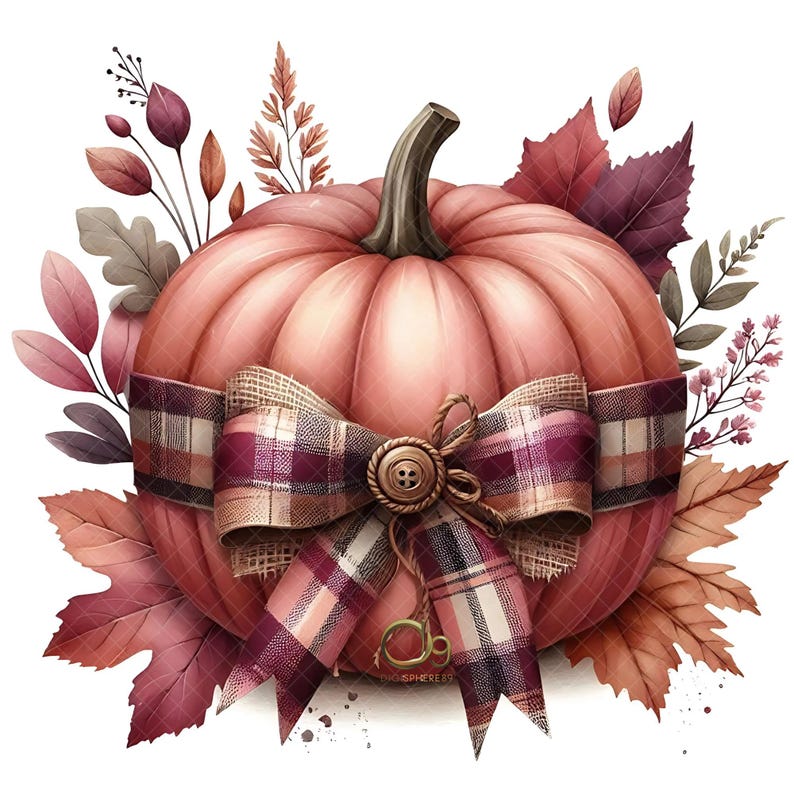 Plaid Pumpkin Clipart,set of 12 High Quality 300 DPI Jpegs,cottagecore ...