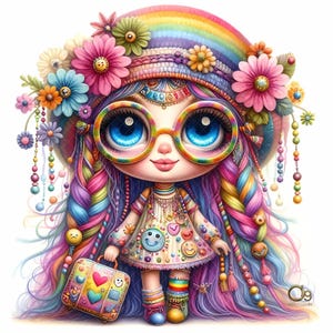 Groovy Hippie Gnome Clipart, Set of 11 High Quality 300 DPI Jpegs ...